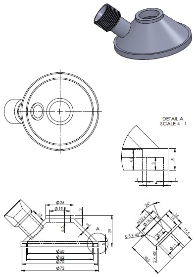 Oil filter deviation kit (chinese hat) A110 Gr4 | Pieces Alpine A110